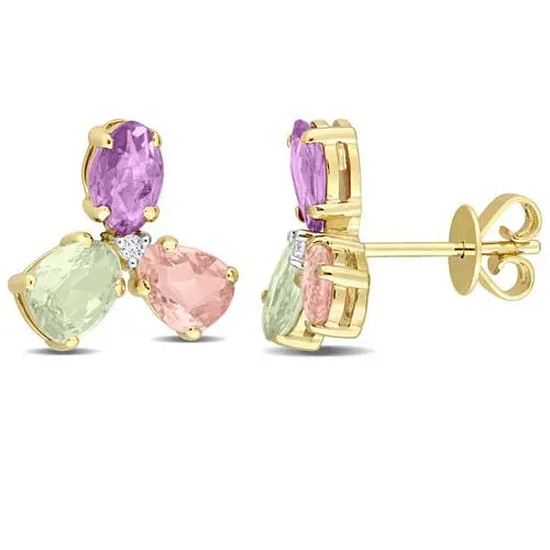 JULIANNA B. 14k Sapphire And Diamond Stud Earrings - Yellow Gold