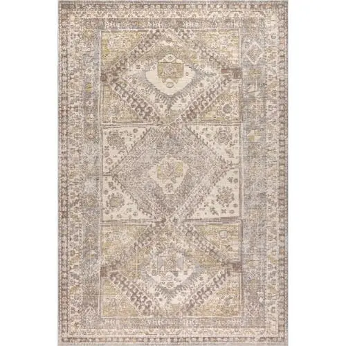 JONATHAN Y Darija Ornate Geometric Medallion Area Rug - Gray