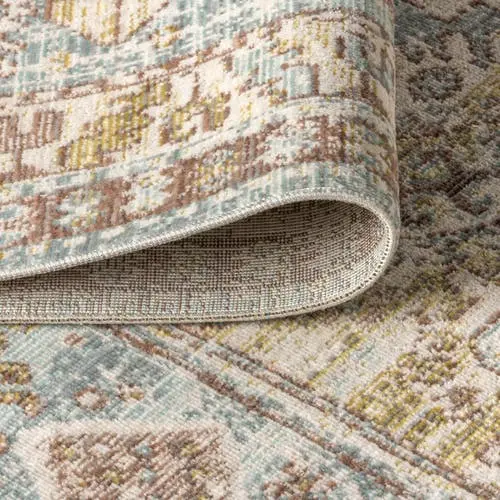 JONATHAN Y Darija Ornate Geometric Medallion Area Rug - Light Blue/ivory