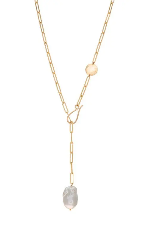 ALBISIA Veda Baroque Pearl Lariat - 14k Gold Filled / Pearl