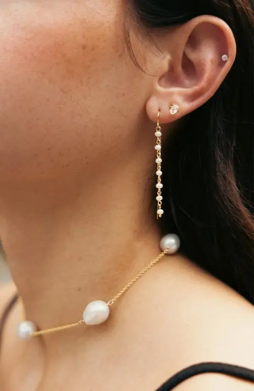 ALBISIA Pearl Drop Threader Earrings