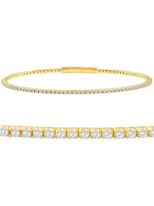 BLISS DIAMOND 14k Gold Lab Grown 1 Carat Diamond Bangle Bracelet - 14k Yellow Gold