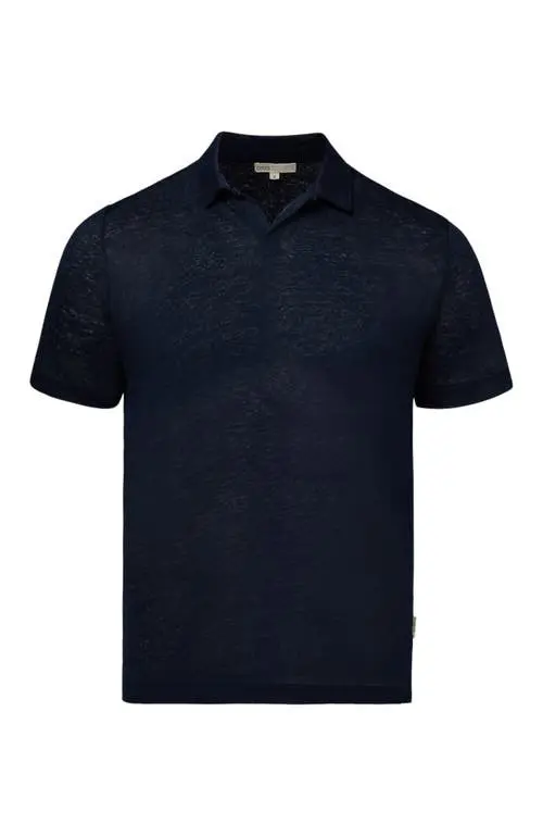 Onia Shaun Linen Polo - Deep Navy