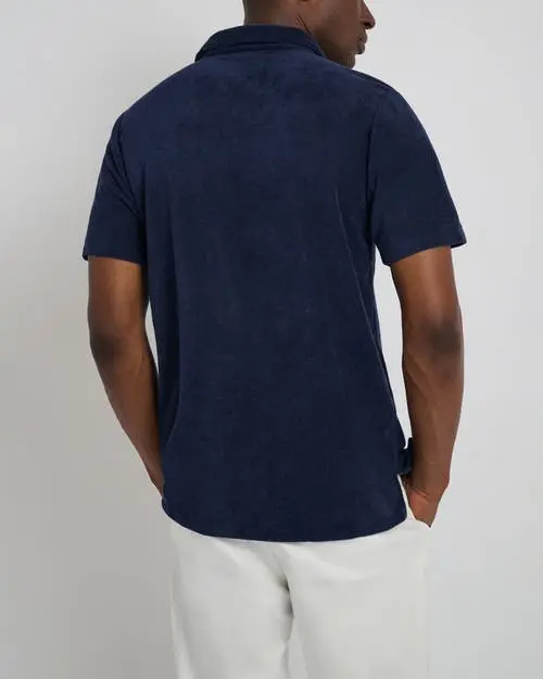 Onia Shaun Linen Polo - Deep Navy