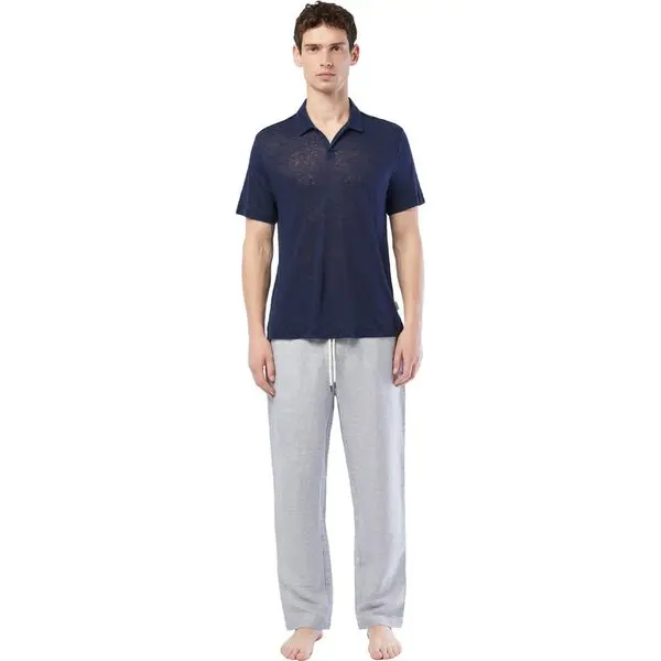 Onia Shaun Linen Polo - Deep Navy