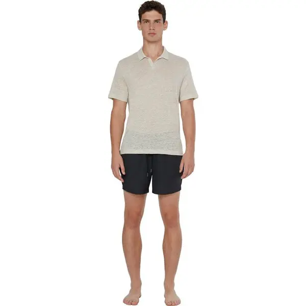 Onia Shaun Linen Polo - Deep Navy