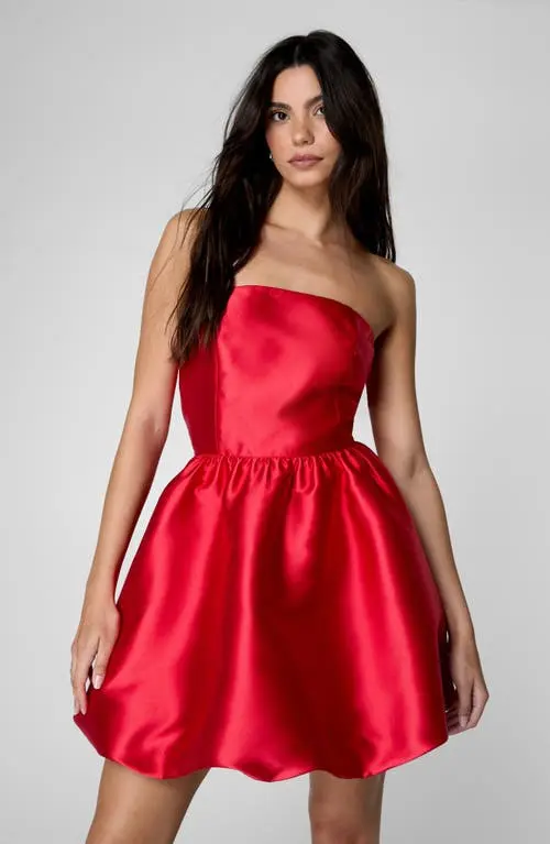 strapless open back dress Vida Satin Mini Dress main image 0