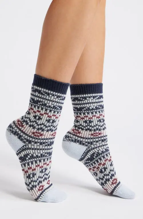Nordstrom Apres Skis Crew Socks - Blue Fairisle