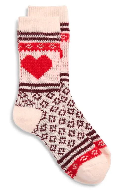 Nordstrom Apres Skis Crew Socks - Pink Heart