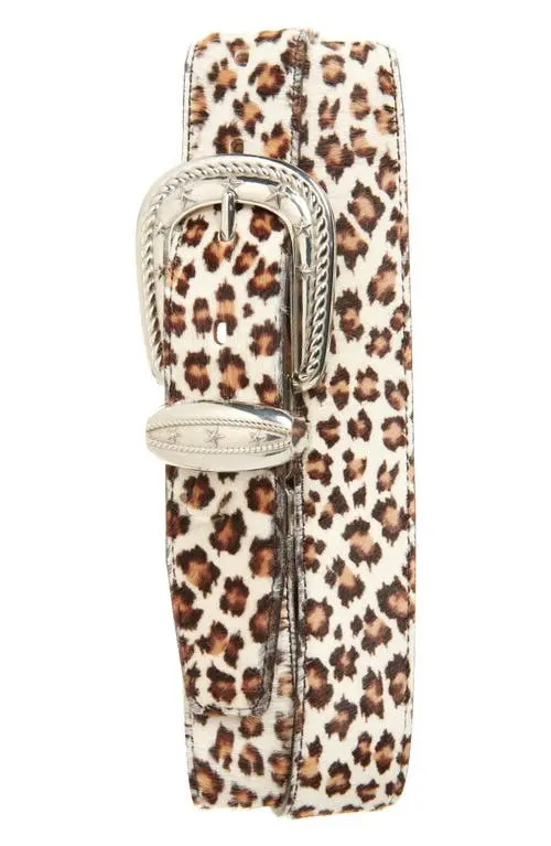 TAKAHIROMIYASHITA THESOLOIST. Multiplex Calf Hair Belt - White Leopard X Brown Zebra