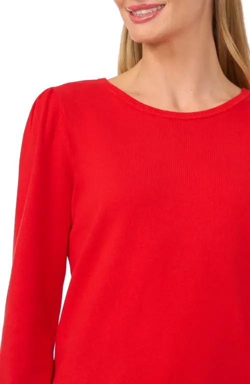 CECE DUPRAZ Puff Sleeve Cotton Sweater