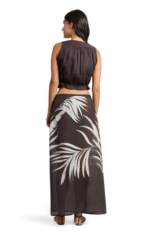 Onia Air Linen Tie Front Top