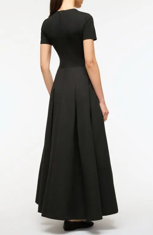 Staud Hopper Mixed Media Gown - Black