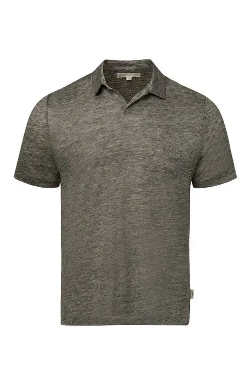 Onia Shaun Linen Polo - Heather Grey