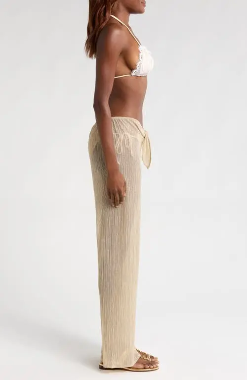 PQ SWIM Waverly Tie Waist Shimmer Cover-up Pants