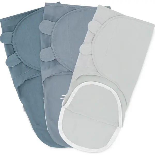 COMFY CUBS Easy Swaddle Blankets With Zipper - Stone/pacificblue/nomadicblue