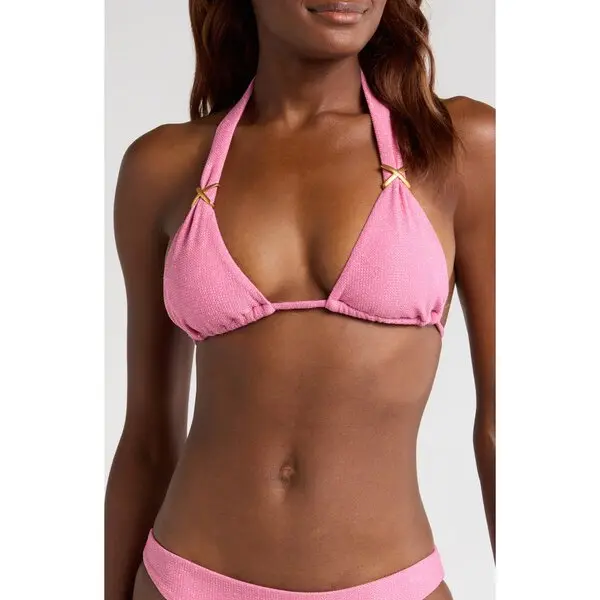PQ Sylvie Metallic Bikini Top - Sorbet