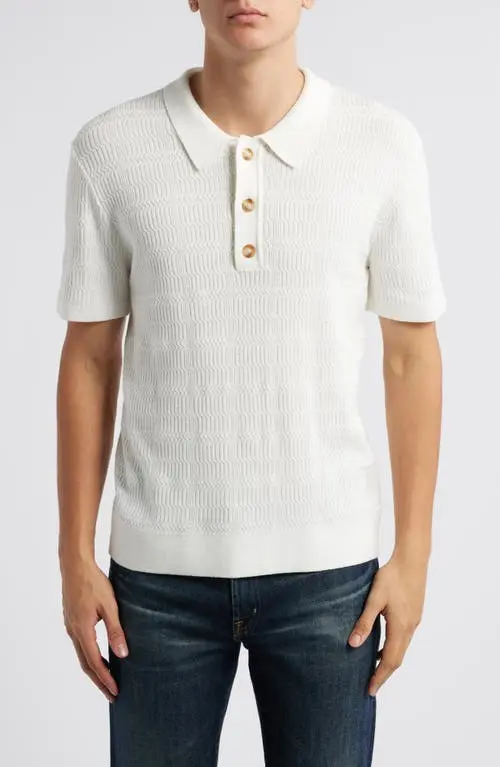 Rails Nathan Cotton Blend Polo Sweater - White