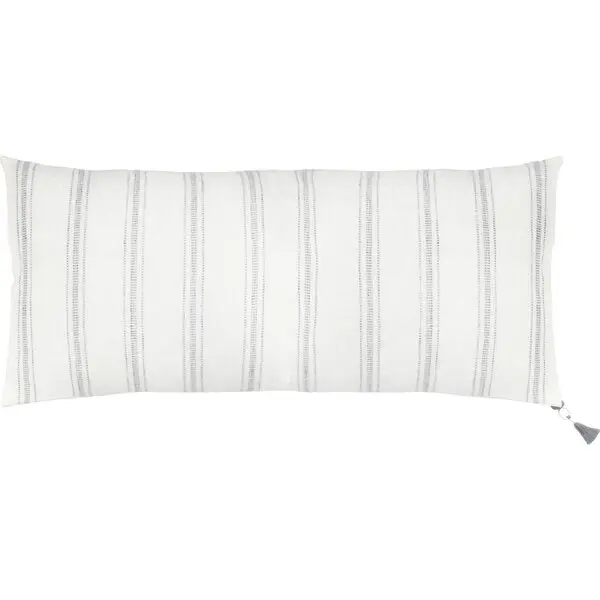 Anaya Linen Pillow With Down Alternative Insert - Grey