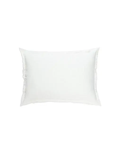 Anaya Natural Fringe So Soft Linen Pillows With Down Insert - White