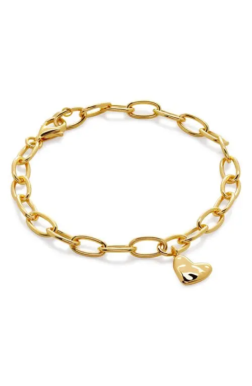 Monica Vinader Heart Charm Chain Bracelet - Gold