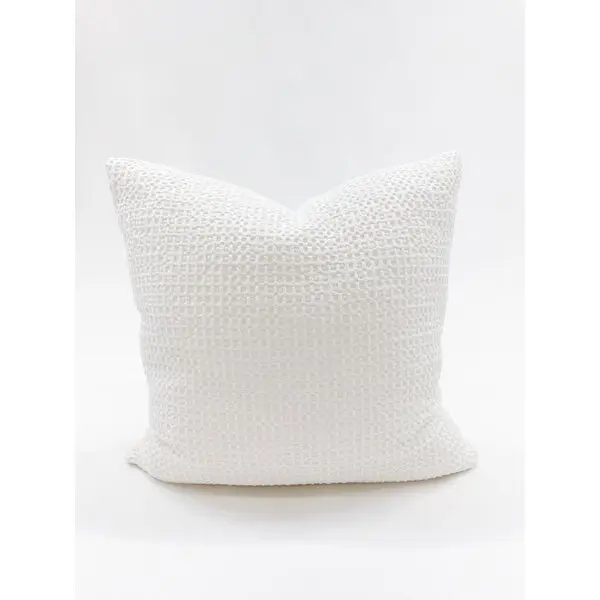 Anaya Cool Cotton Waffle Euro Pillow With Down Insert - White