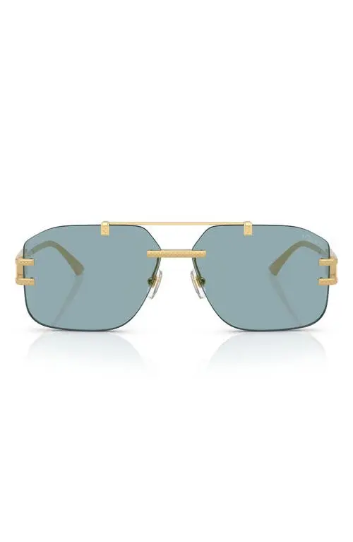 Versace 60mm Rectangular Sunglasses - Gold
