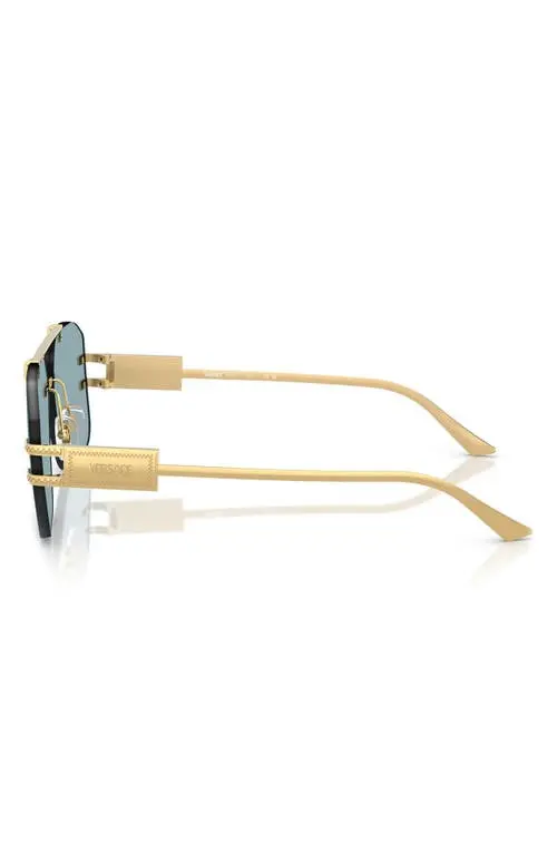 Versace 60mm Rectangular Sunglasses - Gold