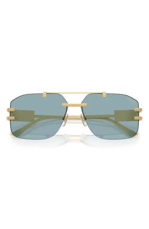 Versace 60mm Rectangular Sunglasses - Gold