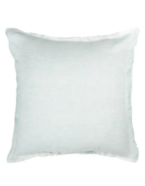 Anaya Fringe Soft Linen Pillow Cover Only - Light Aqua
