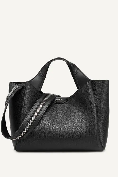 Dkny Willa Satchel Bag - Black/silver