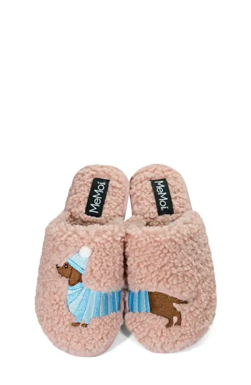 MEMOI Faux Shearling Memory Foam Slipper - Blush