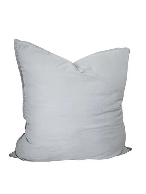 Anaya Stonewashed Cotton Percale Pillow With Down Insert - Euro Pebble Grey