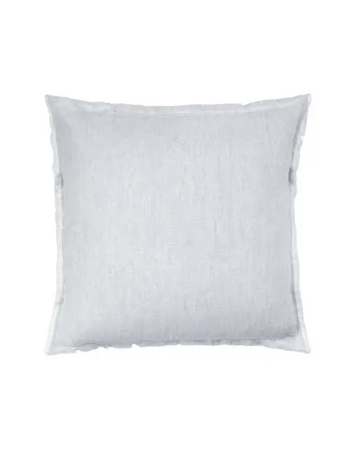 Anaya Fringe Soft Linen Pillow With Down Alternative Insert - Light Grey