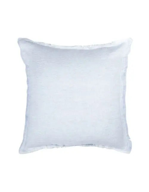 Anaya Fringe Soft Linen Pillow With Down Alternative Insert - Sky Blue