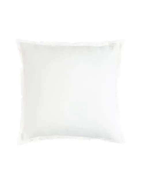 Anaya Natural Fringe So Soft Linen Pillows Cover Only - White