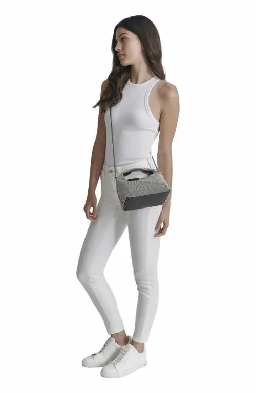 Dkny Top-zip Hobo Bag With Studded Detail - Clear