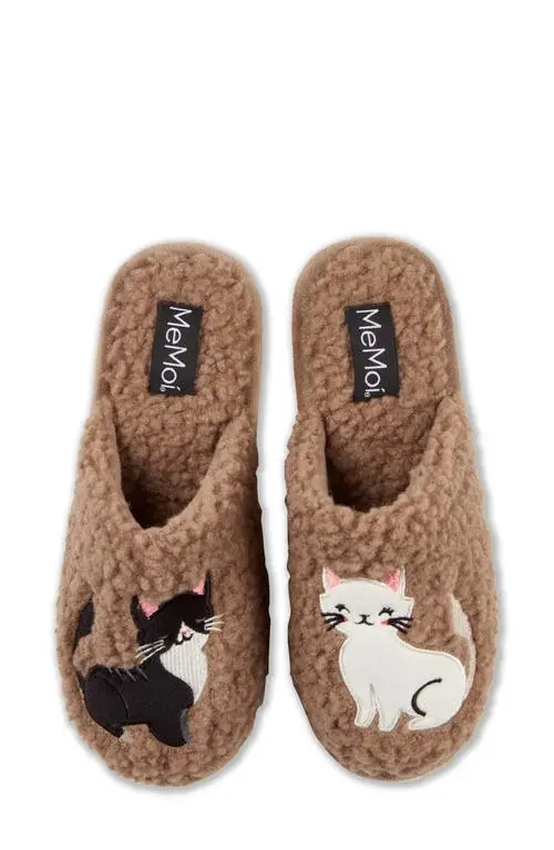 MEMOI Kittens Faux Shearling Slippers