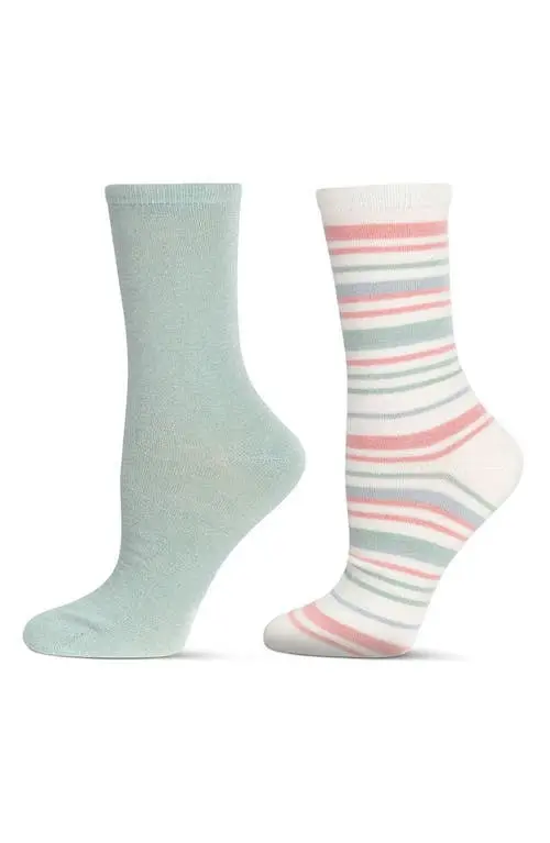 MEMOI Assorted 2-pack Crew Socks - Green