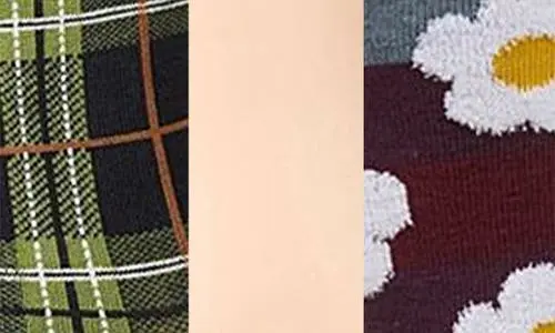 MEMOI Assorted 3-pack Crew Socks - Beige