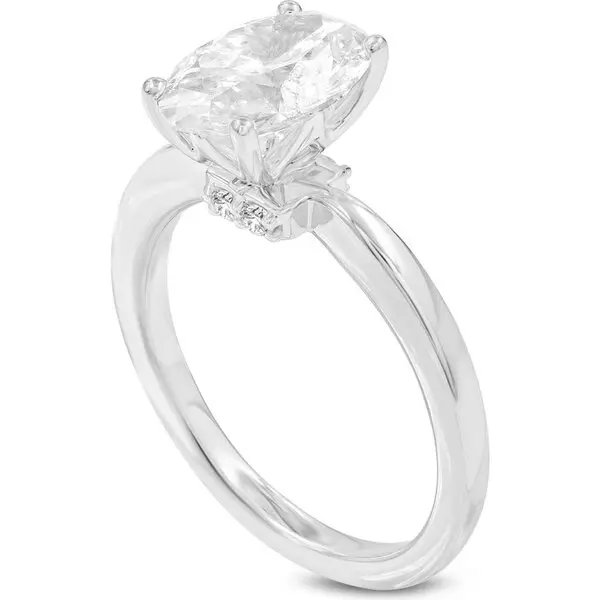 LUVMYJEWELRY Livia 2.25 Ct Lab Grown Diamond Engagement Ring - 14k White Gold