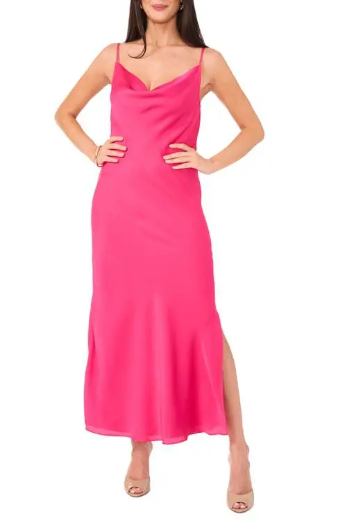 Vince Camuto Cowl Neck Satin Slipdress - Beetroot Pink