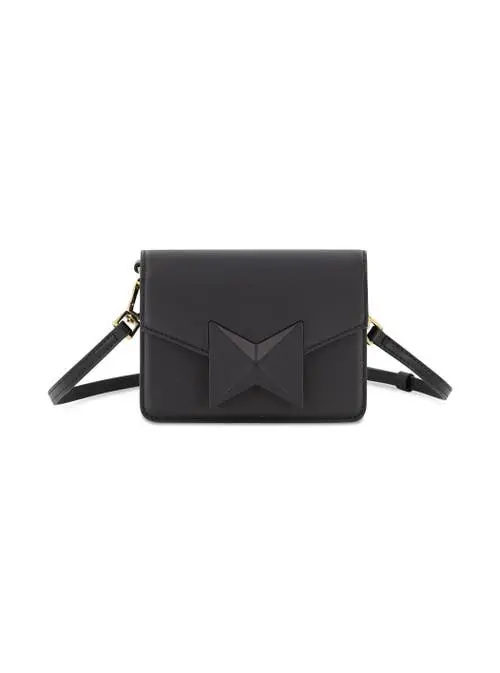 Mac Duggal Mini Crossbody Bag With Gold Hardware - Black