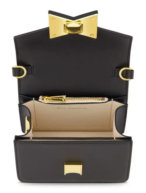 Mac Duggal Mini Crossbody Bag With Gold Hardware - Black