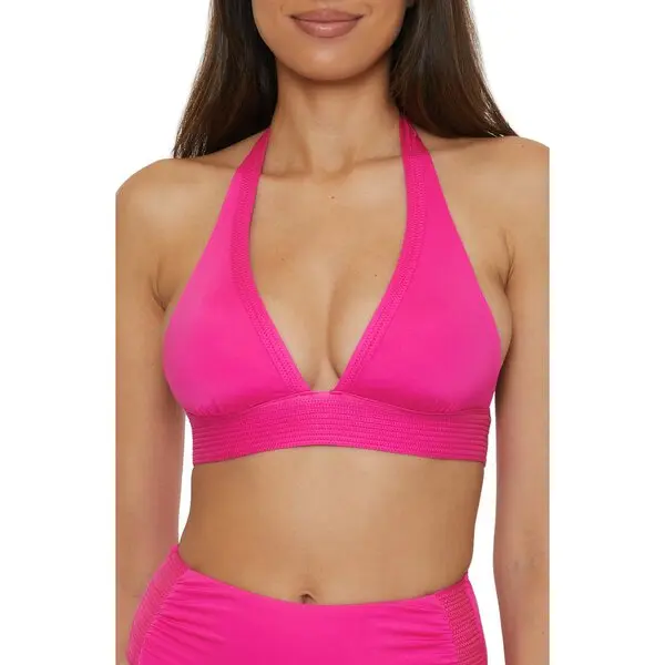 Trina Turk Monaco Halter Swim Top - Pink Parade