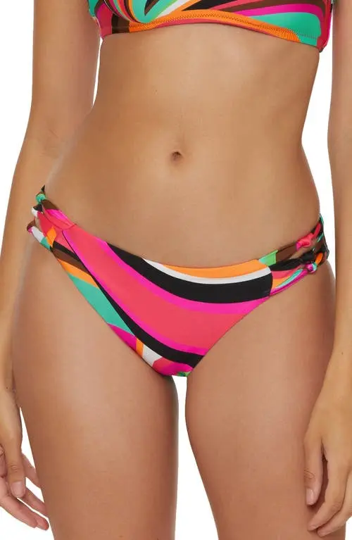 Trina Turk Swoop Reversible Hipster Bikini Bottoms - Pink Multi
