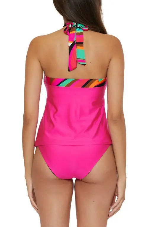 Trina Turk Swoop Reversible Halter Tankini Top
