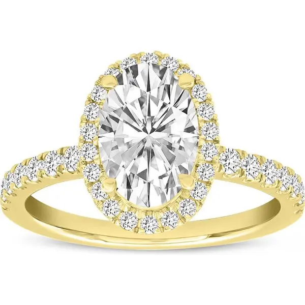 LUVMYJEWELRY Laurentia Lab Grown Diamond Engagement Ring - 14k Yellow Gold