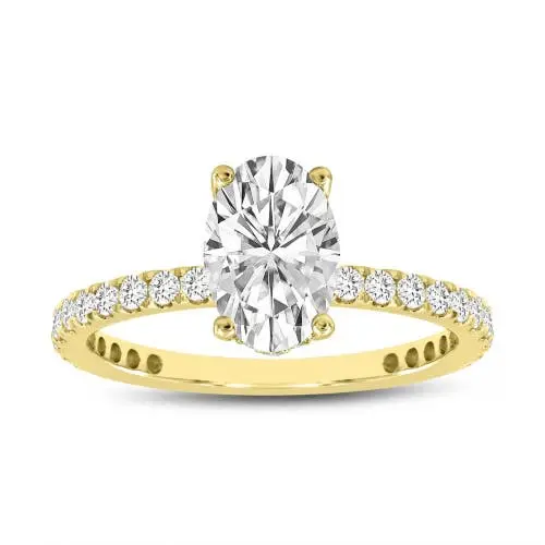 LUVMYJEWELRY Eliana Oval Lab Grown Diamond Ring - 14k Yellow Gold