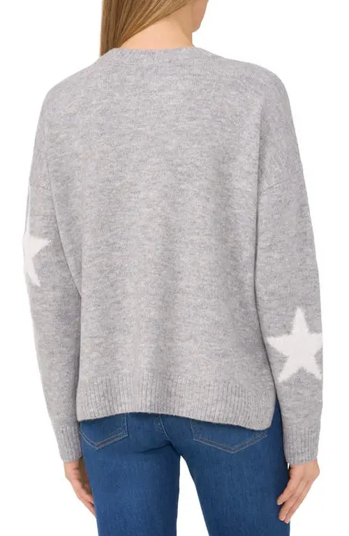 CECE DUPRAZ Eyelash Star Sweater - Light Heather Grey